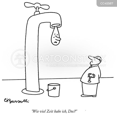 Cartoons und Karikaturen mit Wasserhahn