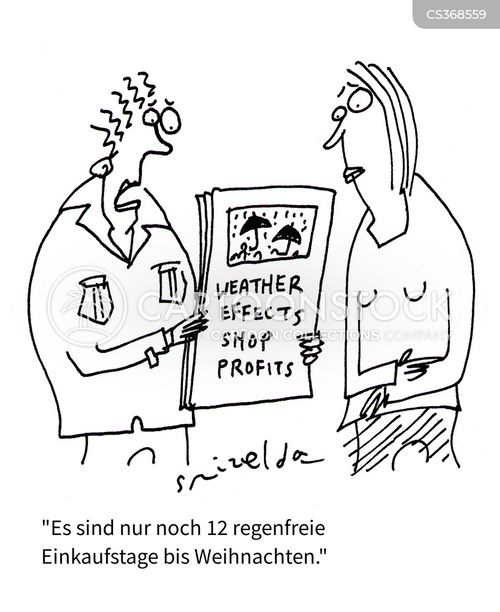 Cartoons und Karikaturen mit Regentage
