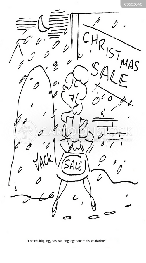 Cartoons und Karikaturen mit Weihnachtsverkauf