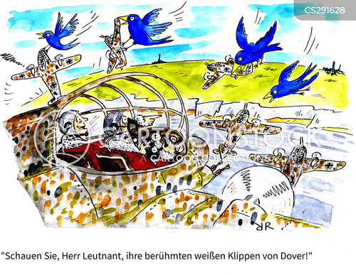 Cartoons und Karikaturen mit Deutsche Bomber