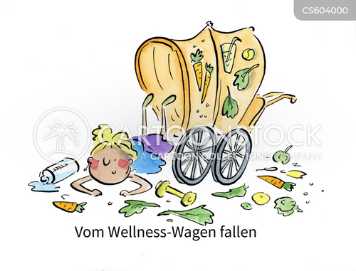 Cartoons und Karikaturen mit Wellness