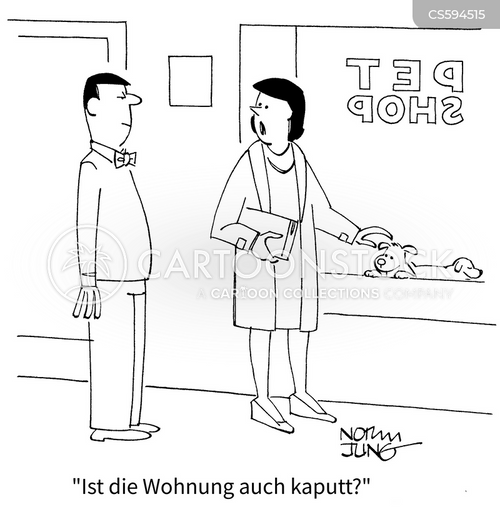 Cartoons und Karikaturen mit Wohnung
