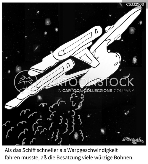 Cartoons und Karikaturen mit Warp-antrieb
