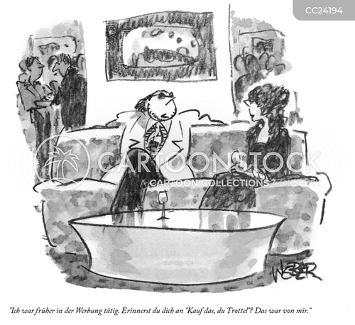 Cartoons und Karikaturen mit Marketing-tagline