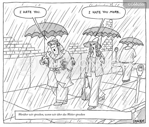 Cartoons und Karikaturen mit Regenwetter