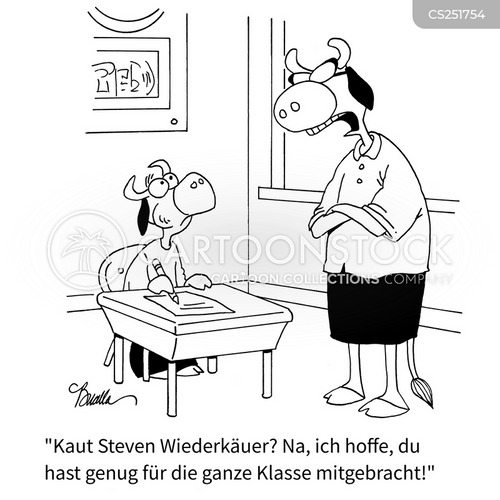 Cartoons und Karikaturen mit Essen Im Unterricht
