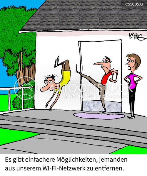 Cartoons und Karikaturen mit Wireless Network