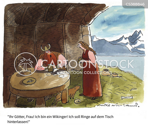 Cartoons und Karikaturen mit Wikinger