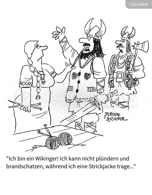 Cartoons und Karikaturen mit Wikinger