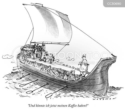 Cartoons und Karikaturen mit Sklavengaleere