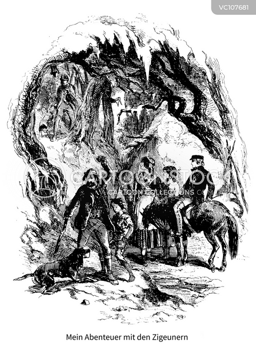 Cartoons und Karikaturen mit Abenteuer