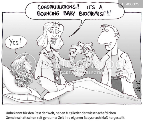 Cartoons und Karikaturen mit Designerbaby
