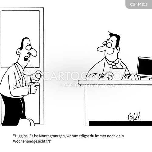 Cartoons und Karikaturen mit Montagsmensch