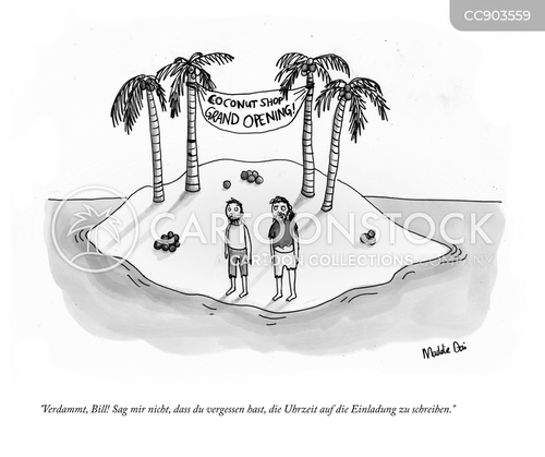 Gestrandete Insel Clipart Einsame Insel Cartoon Illustration