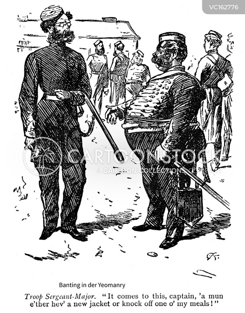 Cartoons und Karikaturen mit Freiwilligenregiment