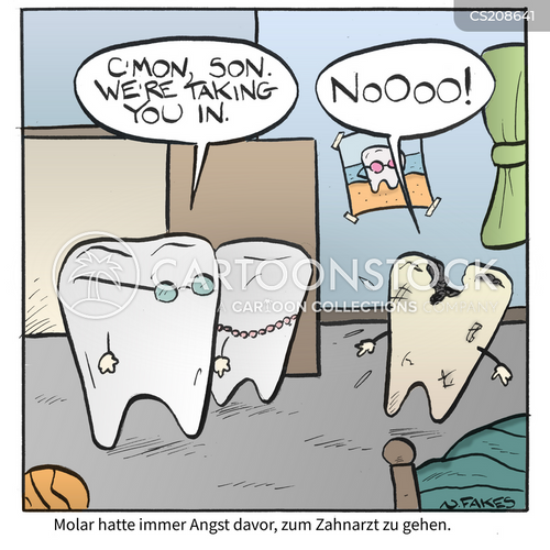 Cartoons und Karikaturen mit Backenzahn