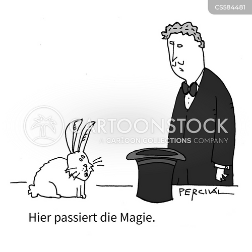 Cartoons und Karikaturen mit Zaubershow