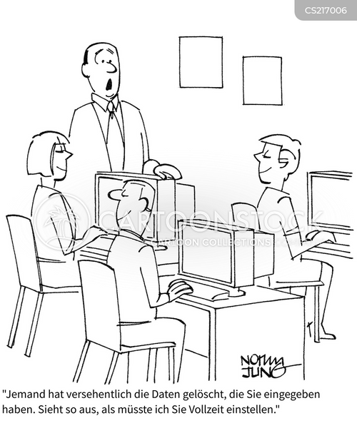 Cartoons und Karikaturen mit Temp-arbeit