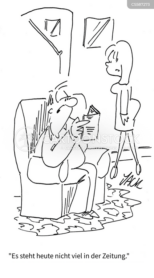 Cartoons und Karikaturen mit Zeitung