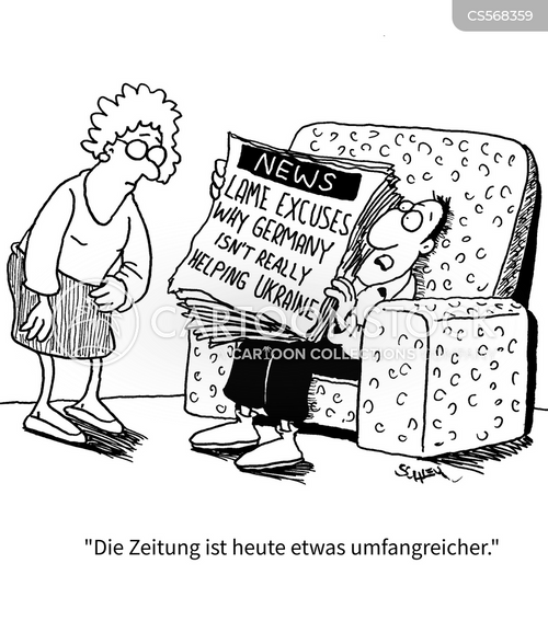 Cartoons und Karikaturen mit Zeitung