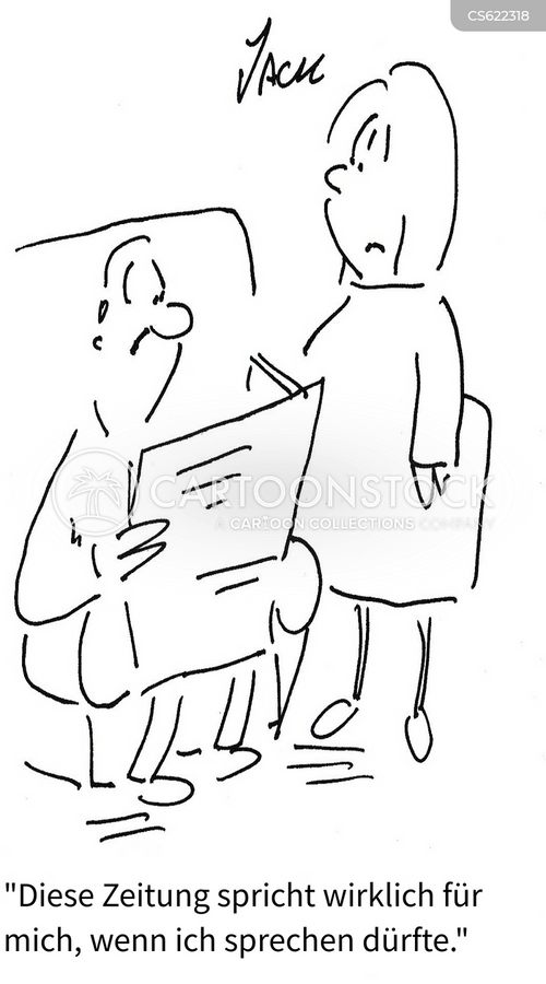 Cartoons und Karikaturen mit Zeitung