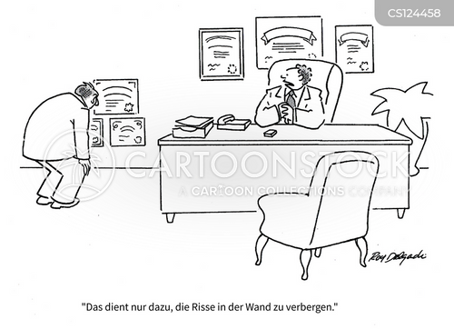 Cartoons und Karikaturen mit Riss In Der Wand