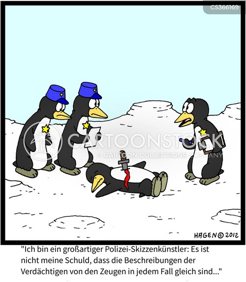 Cartoons und Karikaturen mit Phantombild Der Polizei