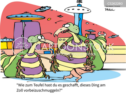 Cartoons und Karikaturen mit Zoll