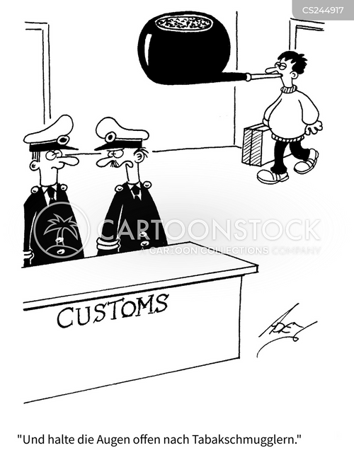 Cartoons und Karikaturen mit Tabakschmuggler