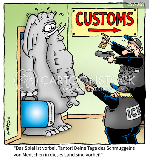 Cartoons und Karikaturen mit Zoll