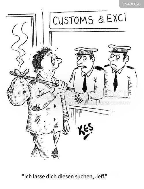 Cartoons und Karikaturen mit Zoll