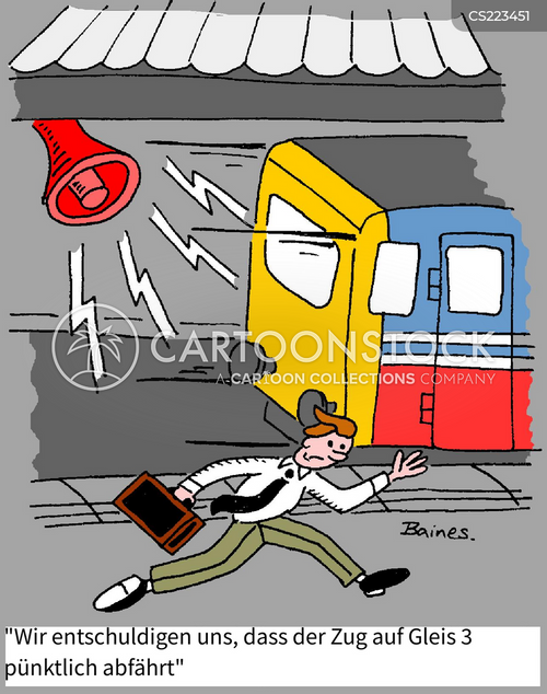 Cartoons und Karikaturen mit Bahnstationen
