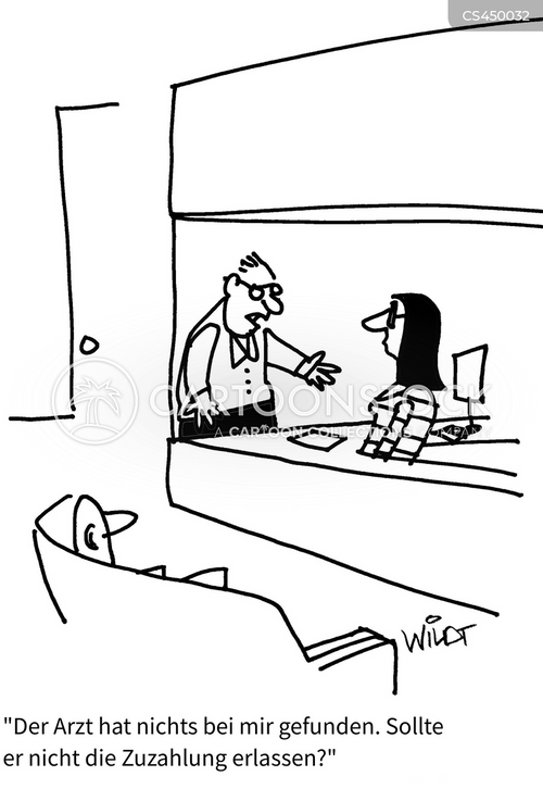 Cartoons und Karikaturen mit Patientenbesuch