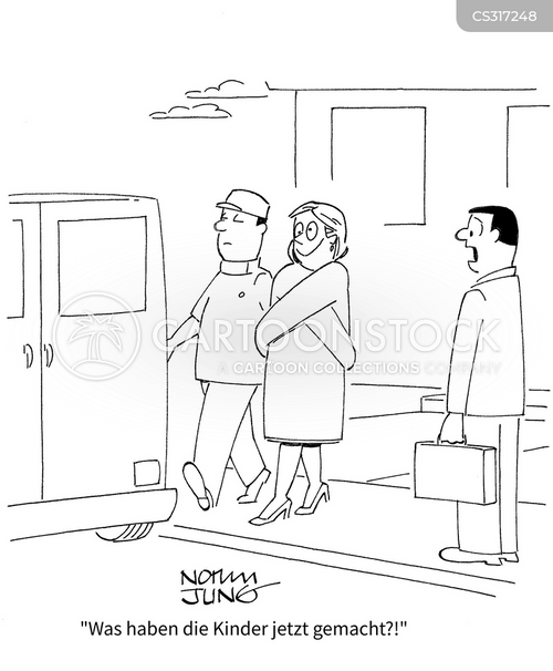 Cartoons und Karikaturen mit Zwangsjacke