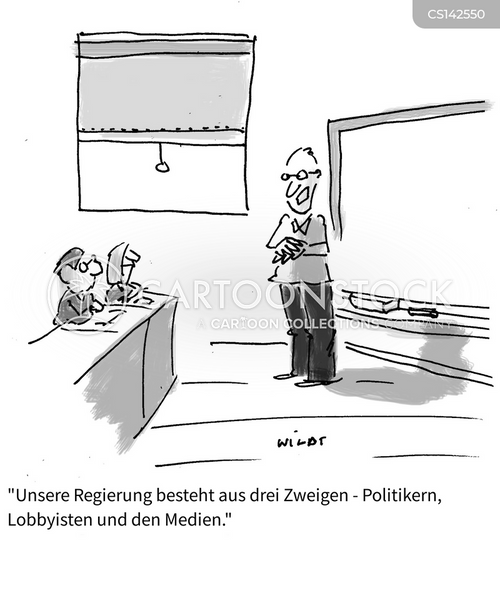 Cartoons und Karikaturen mit Drei Gewaltenteile Der Regierung