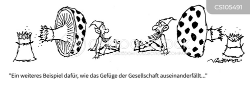 Cartoons und Karikaturen mit Degeneration Der Gesellschaft